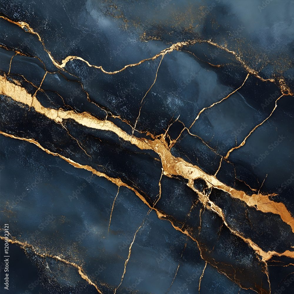 Navy Blue and Gold Marble Texture: Luxurious navy blue marble with ...