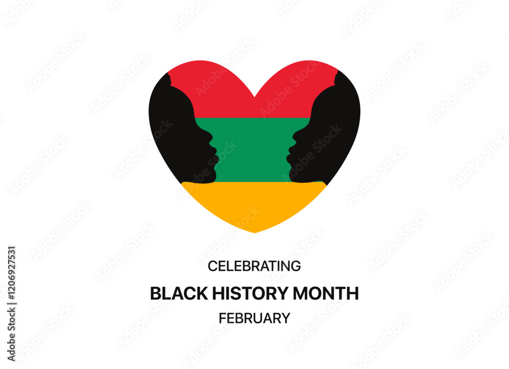 Label of heart for black history month freedom poster design background ...