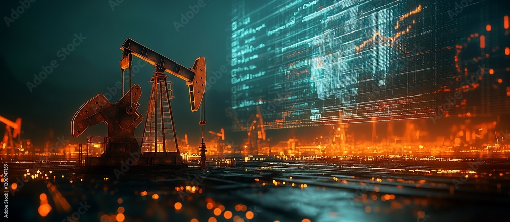 Oil Rig and Digital Stock Market Data: A Futuristic Visualization of ...