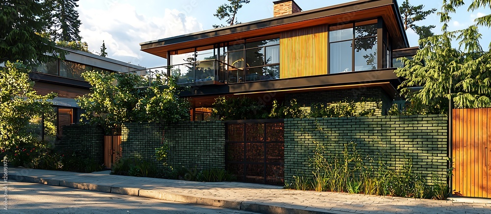 Raw design high-resolution photo of an urban home with cedar wood ...