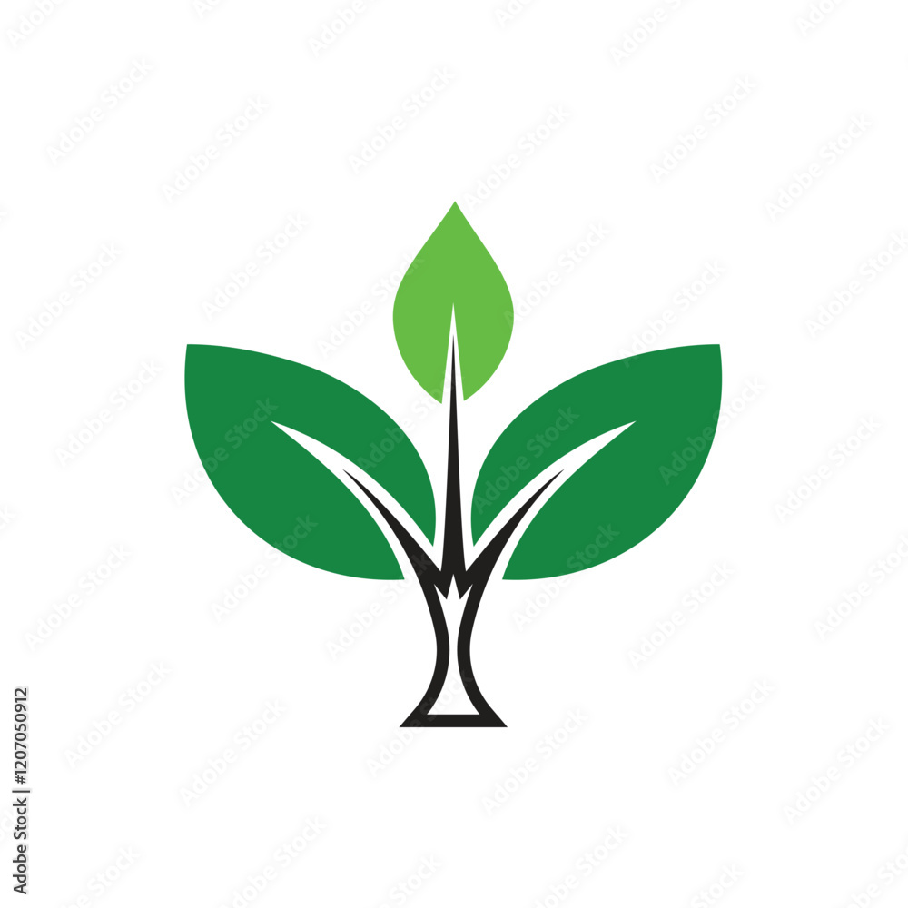 sustainable icon. plant vector. renewal, carbon reduction, net zero ...