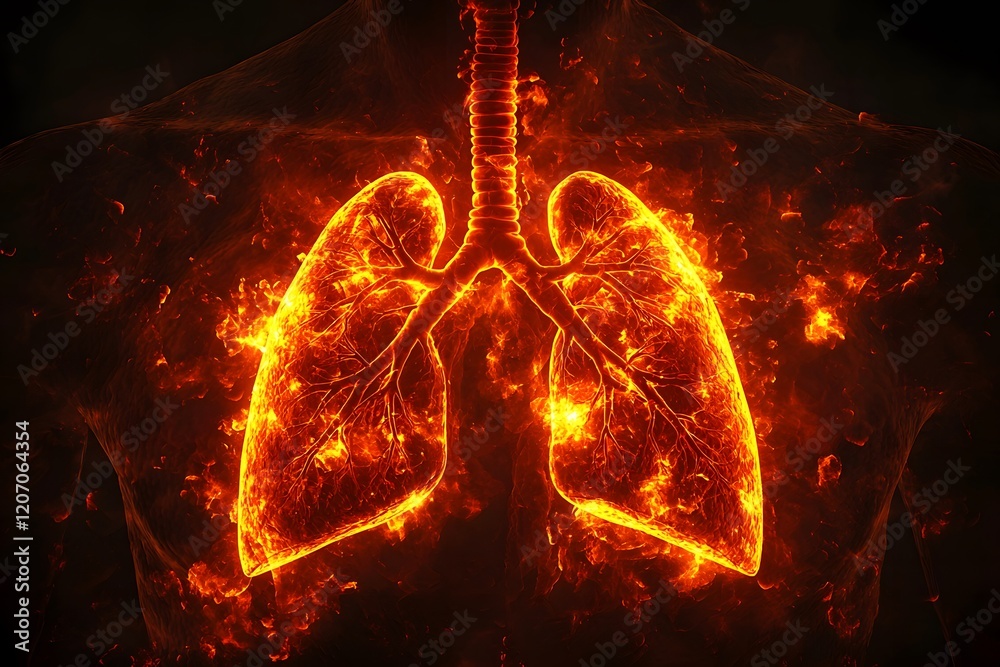 Hyper-Realistic Human Lungs anatomy on scientific background, High ...