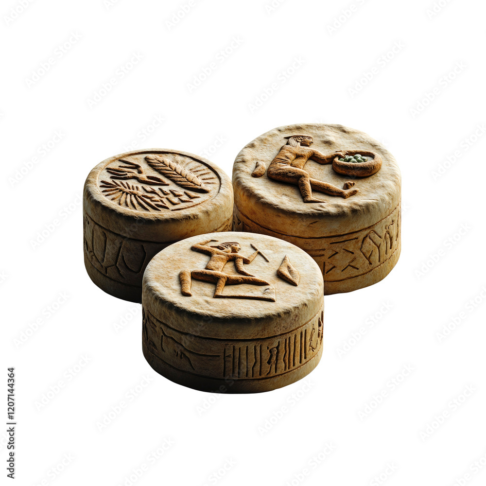 Ancient Mesopotamian Clay Tokens Symbols of Early Civilization Stock ...