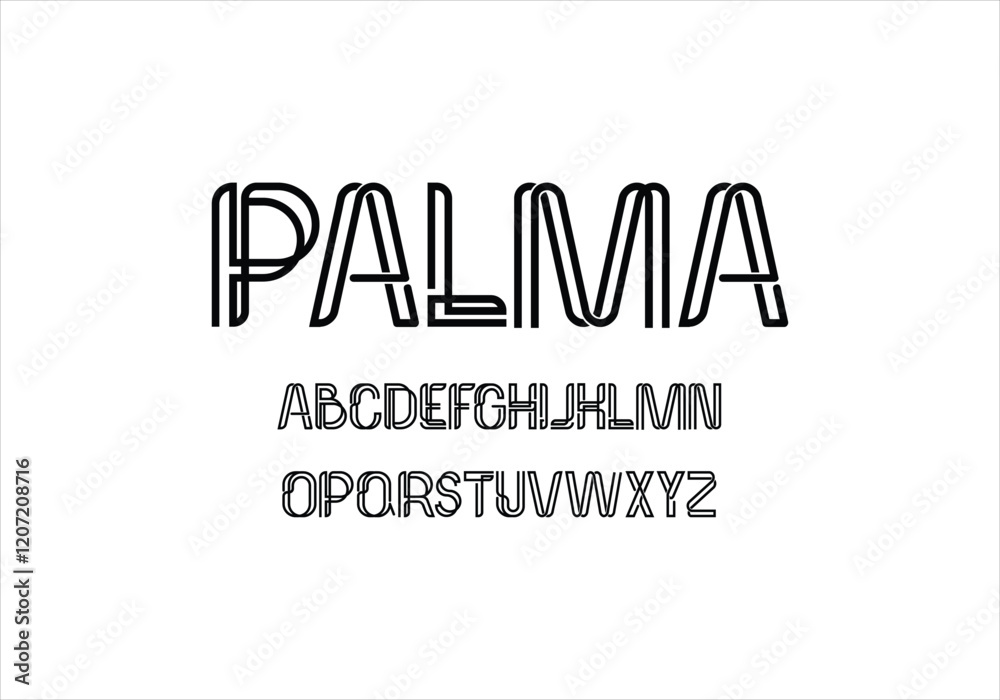Palma font for logo and headline. Isolated vector typeset Stock Vector ...