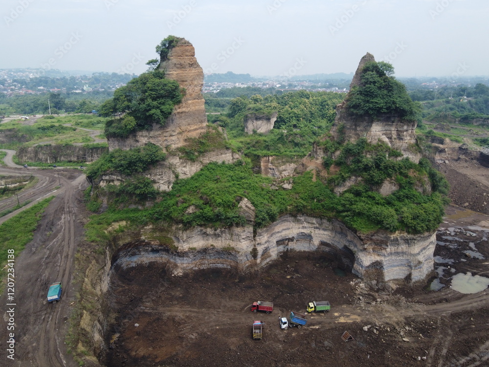 The location of a land mine for land expansion purposes in Indonesia ...