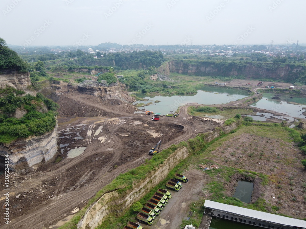 The location of a land mine for land expansion purposes in Indonesia ...