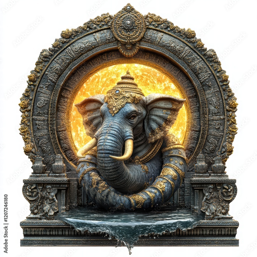 Emerging Makara Water Creature Indian Aquatic Realm Mythical Art Serene ...