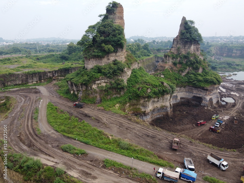 The location of a land mine for land expansion purposes in Indonesia ...