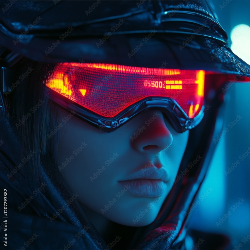 Futuristic humanoid head with glowing AI-inspired patterns, symbolizing ...