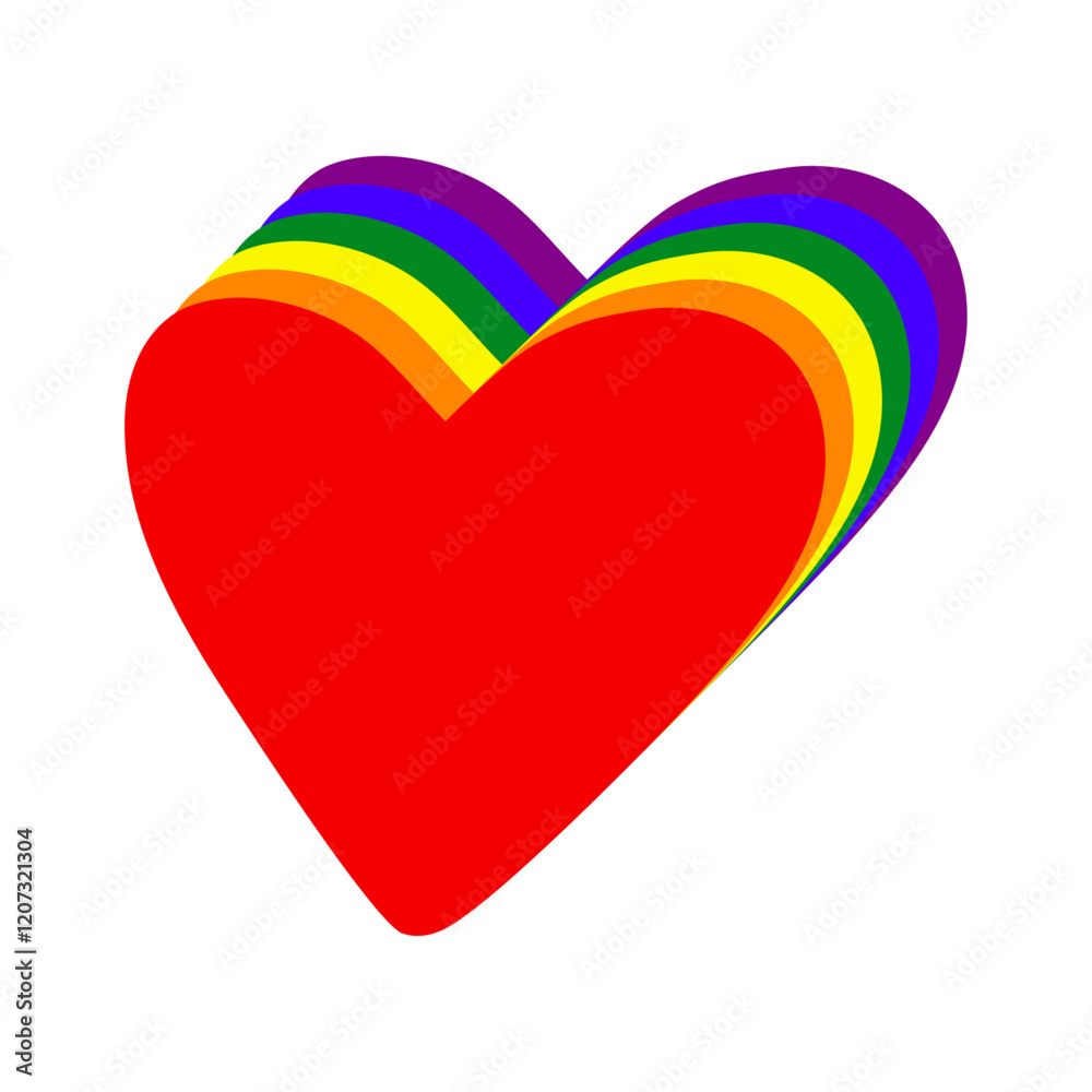 Logo lgbt. Mes del orgullo. Grupo de corazones con los colores de la ...