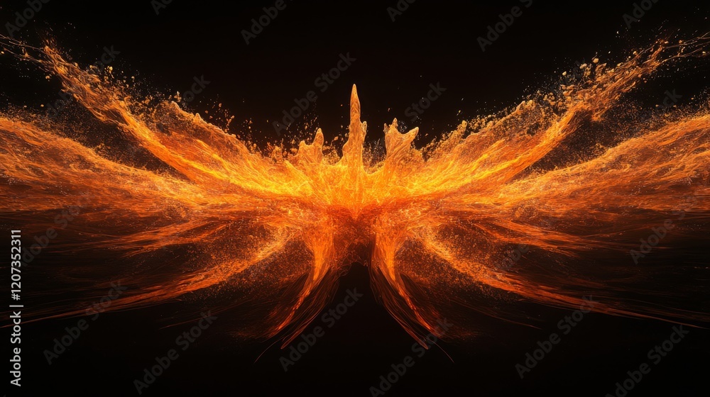 Comic fire on black background. Vector cartoon illustration of flame ...