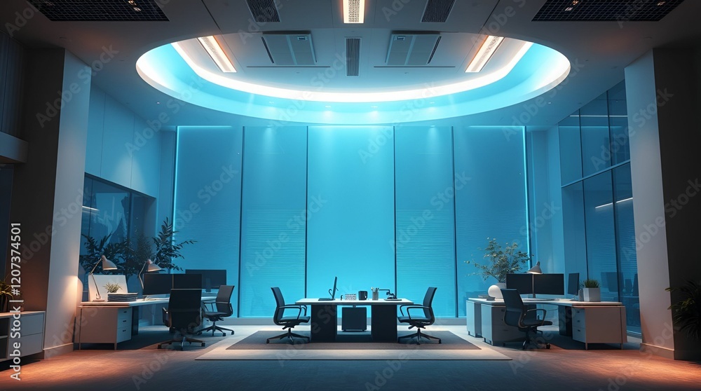 Epic, amazing lens glow lighting on a modern, futuristic, grand epic ...