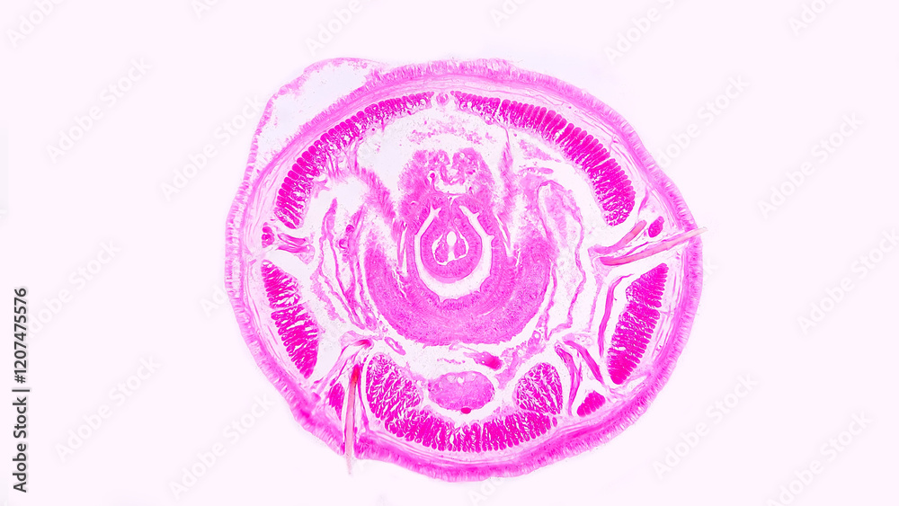 Earthworm (Lumbricus sp. ) transverse section histology Stock Photo ...