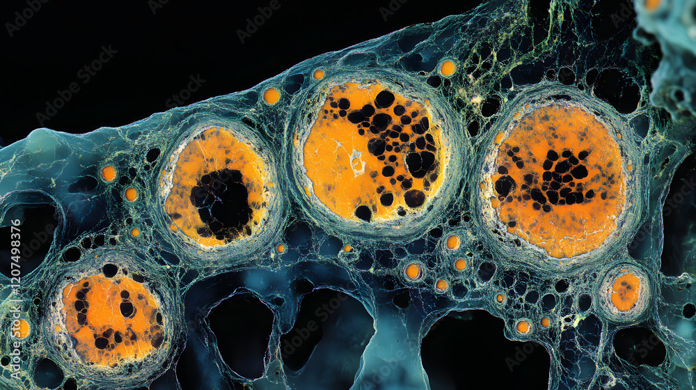 mesmerizing chemical reaction under microscope shows vibrant orange and ...