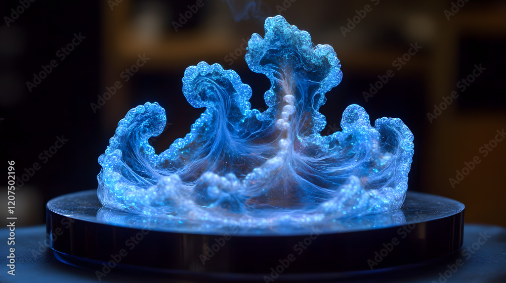 mesmerizing chemical reaction under microscope shows intricate blue ...