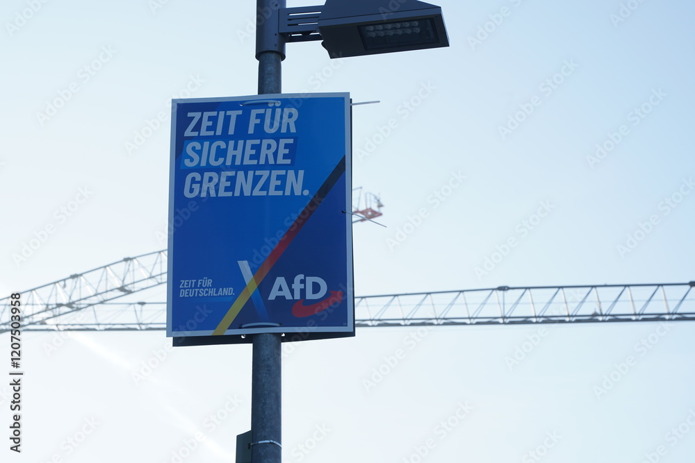Stock-Foto „Wahlplakat der AfD zur Bundestagswahl 2025 in Berlin am 20. ...
