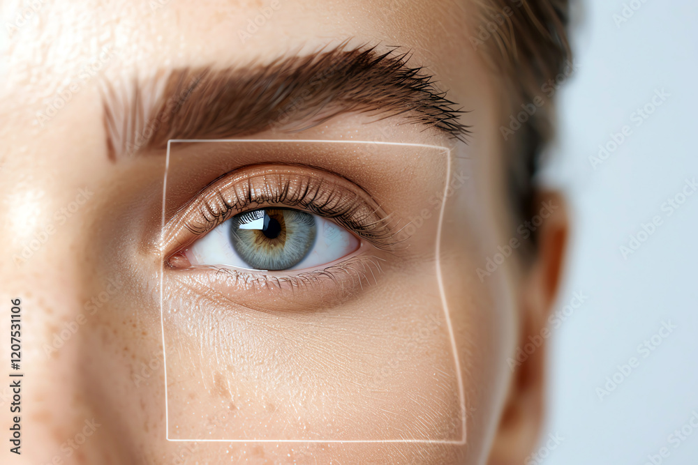 Eyebrow Mapping A closeup of the eyebrow mapping process, showing the ...