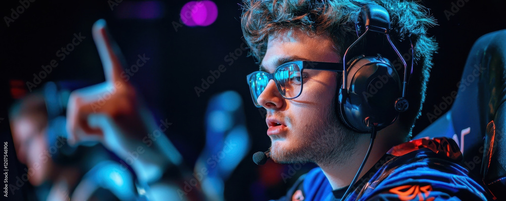 Professional Esports Influencer Engaging Audience During Livestream ...