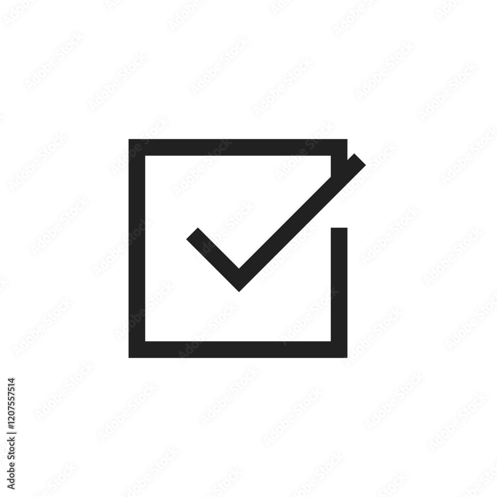 This vector checkmark icon symbolizes approval and task completion ...