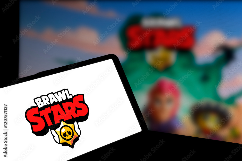 Dhaka, Bangladesh- 20 Jan 2025: brawl stars logo is displayed on ...