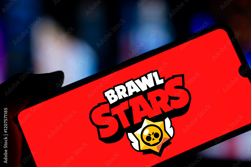 Dhaka, Bangladesh- 20 Jan 2025: brawl stars logo is displayed on ...