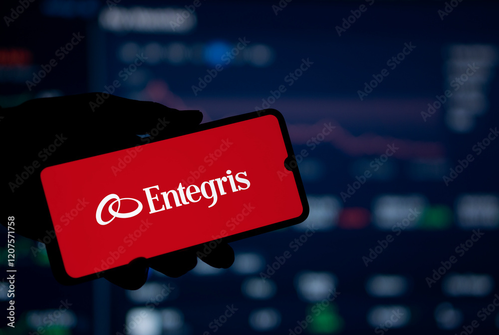 Dhaka, Bangladesh- 20 Jan 2025: entegris logo is displayed on ...