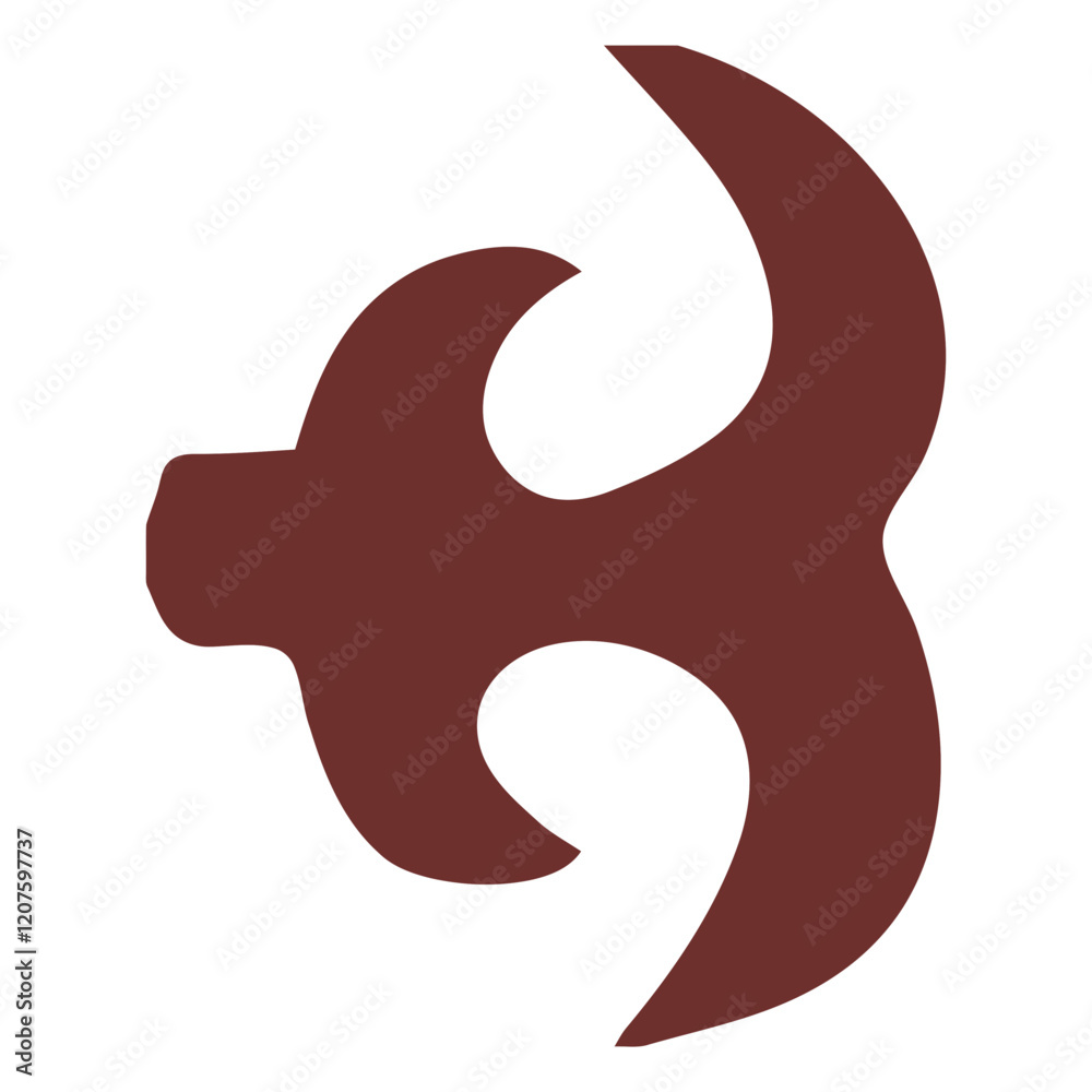Adinkra Symbol: The deep maroon, stylized Adinkra symbol, represents ...