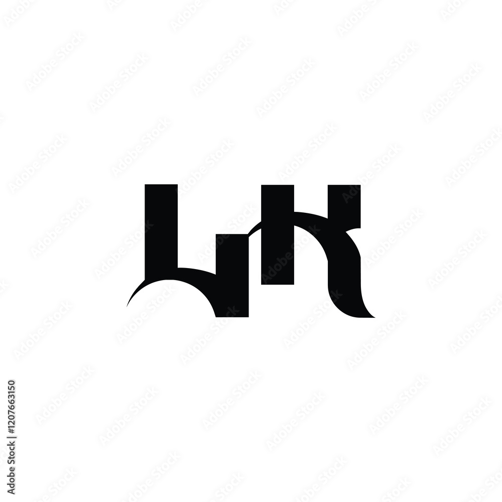 LK monogram logo design letter text name symbol monochrome logotype ...