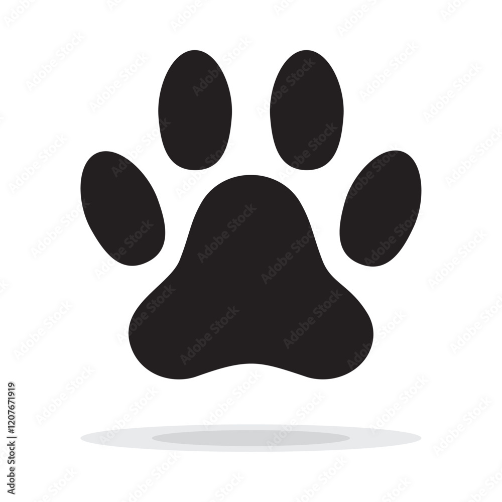 Dog paw icon. Simple black silhouette dog paw symbol. Dog, cat paw icon ...