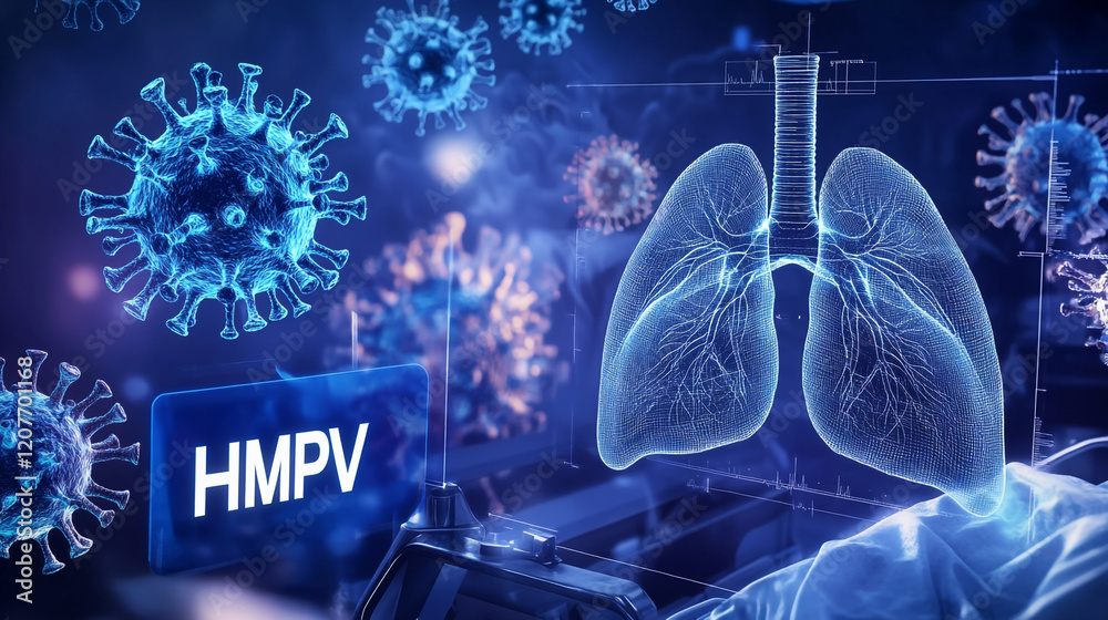 conscious and medical science concept hmpv virus background, hmpv virus ...