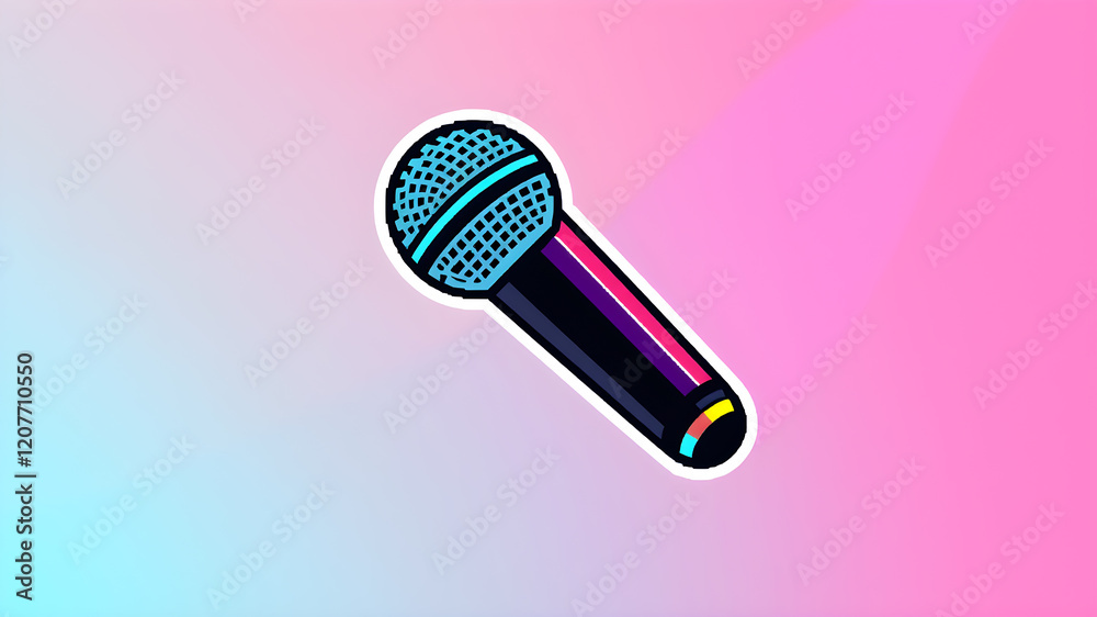 Microphone pixel art icon. Mic, sing song, karaoke icon. Music festival ...