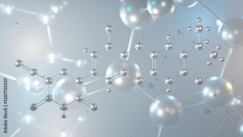 resmetirom molecular structure, 3d model molecule, rezdiffra ...