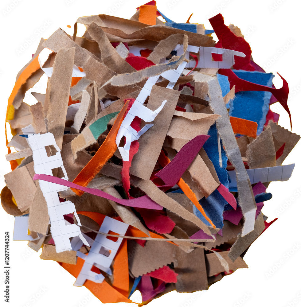 pile of waste isolated on white background, Waste segregation practices ...