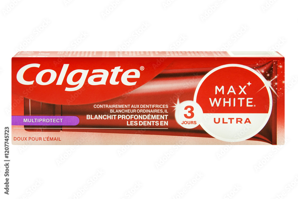 Colgate Max White Ultra toothpaste isolated on transparent background ...