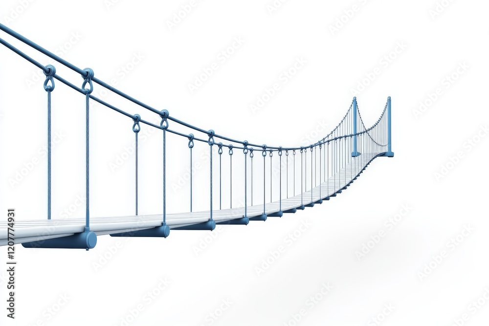 Suspension bridge in minimalist perspective with modern architectural ...