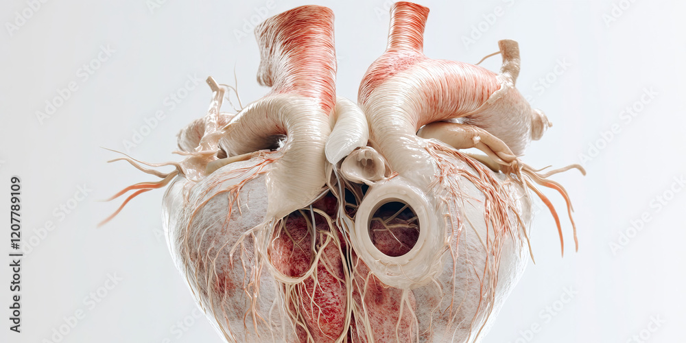 Human Heart Anatomical Model: Pulmonary Arteries, Aorta, and Neural ...