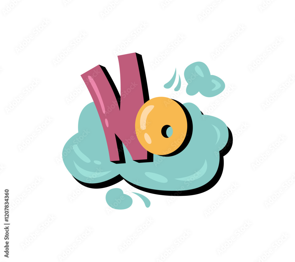 No word in street art or graffiti style, comic speech sound effects in ...