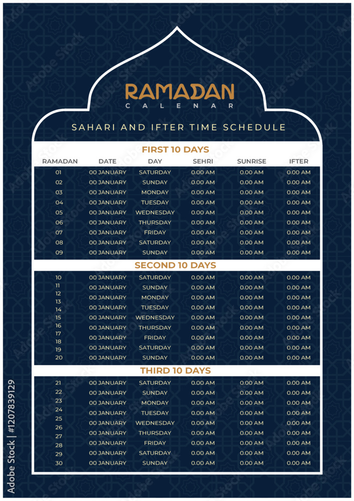 Ramadan Calendar - islamic calendar. Ramazan imsakiye Translate: Ramadan Imsakia or Amsakah ...