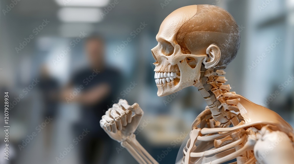 Anatomical Model of Human Skeleton in Modern Laboratory Setting Stock ...