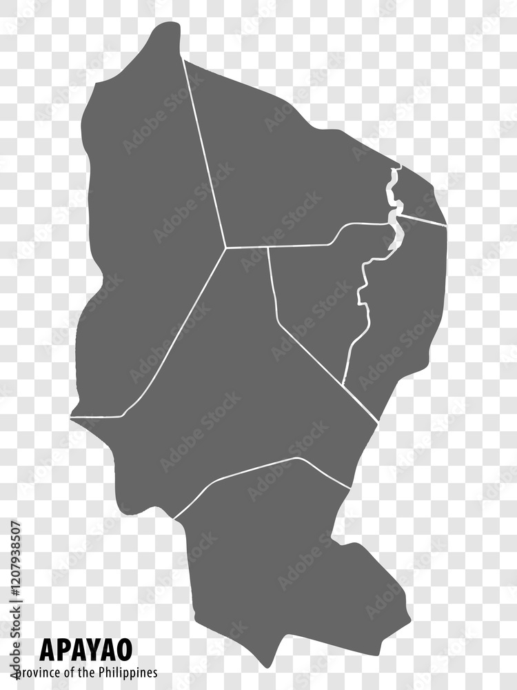 Blank map Apayao of Philippines. High quality map Province of Apayao ...