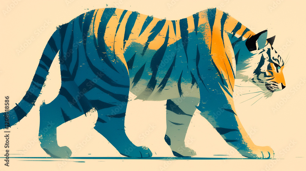 Tiger creative illustration graphic design. Tiger concept poster ...
