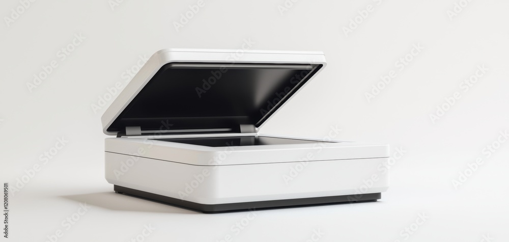 Scanning action with modern document scanner minimalist office product ...