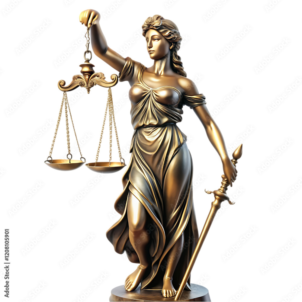 Lady Justice Bronze Statue Scales Sword Law Legal 3d icon court power ...