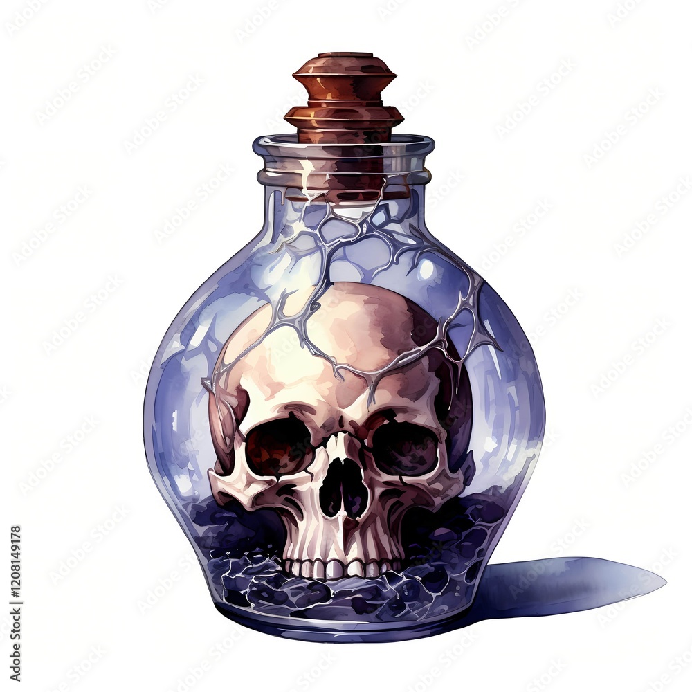 Death Potion clipart. Watercolor illustration. Illustrative clipart ...