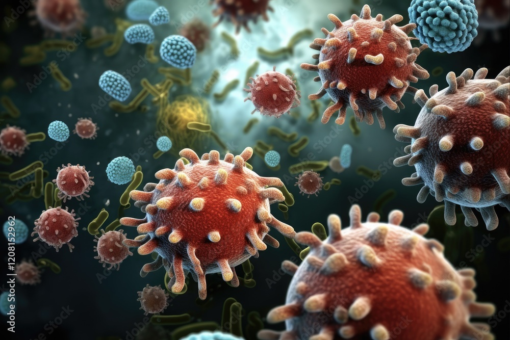 Pathogenic Bacteria Concept: Three-Dimensional Bacillus Cell in ...