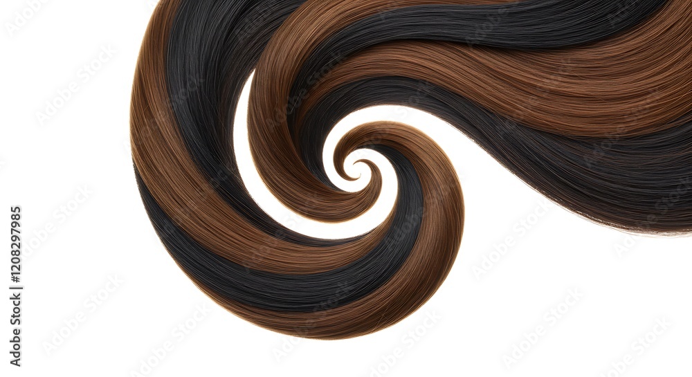Black darn brown brunette female woman hair swirl isolated on ...