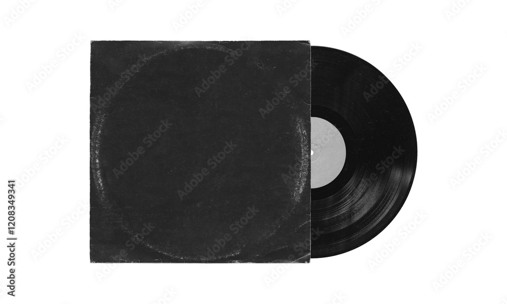 vinyl record mockup isolated on transparent background, disc inside the ...