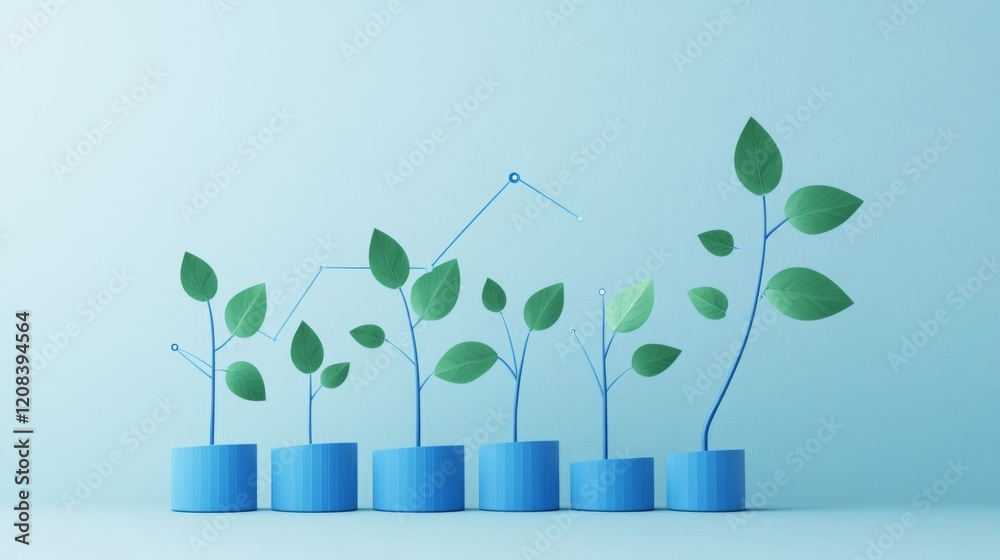 Black and white photo of need a modern cool growth graph in baby blue ...