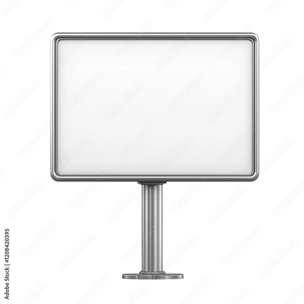 Blank Metal Advertising Signboard Mockup Isolated Transparent ...