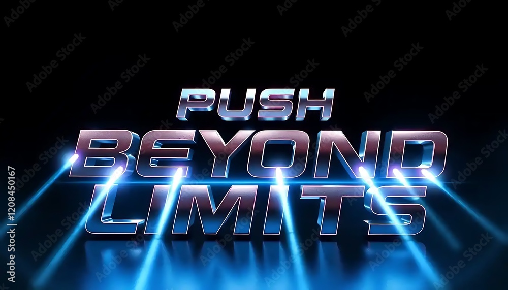 Push Beyond Limits Motivational 3D Text Art Stock Illustration | Adobe Stock
